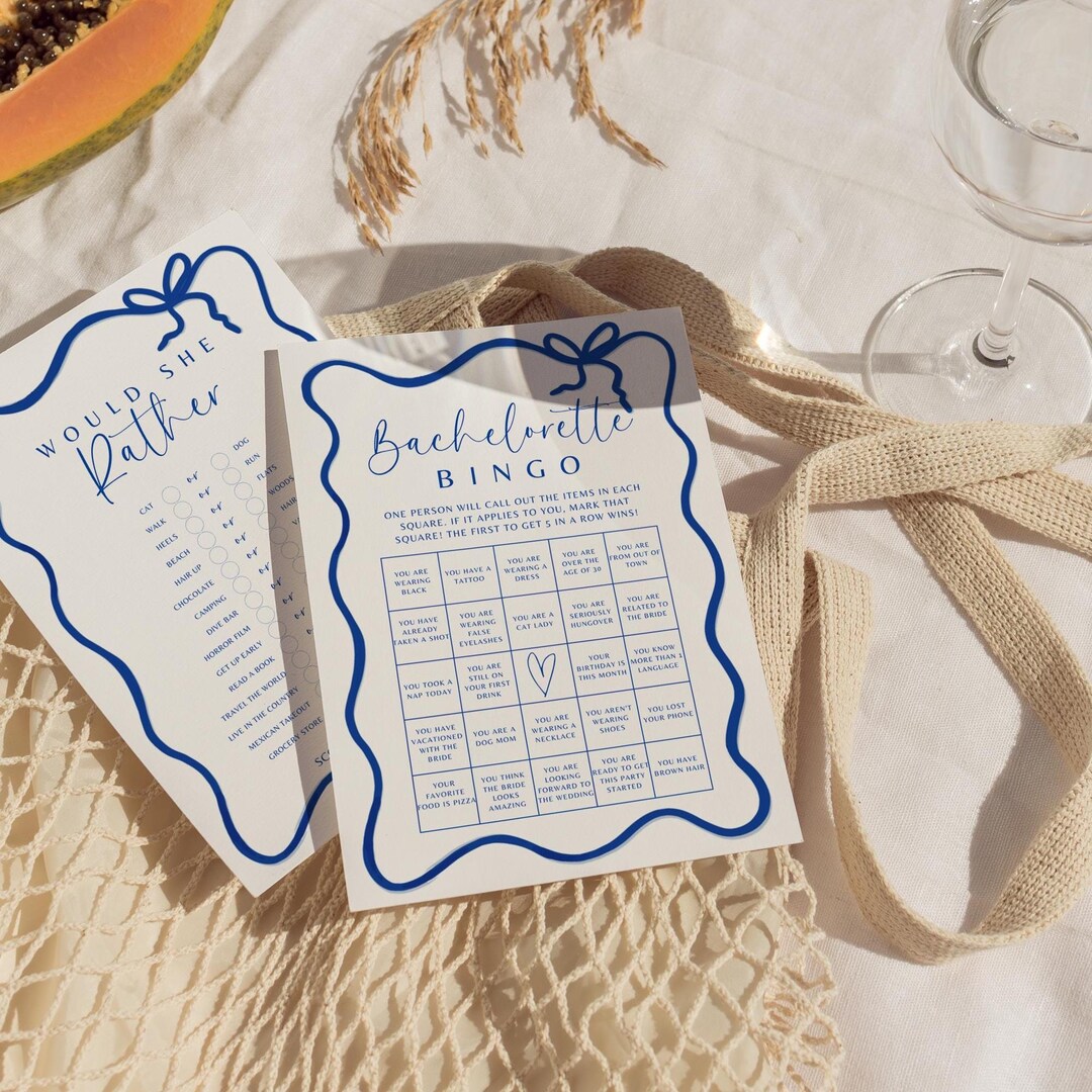 Bachelorette Party Game Questions Fun Wavy Border Hen Party Games ...