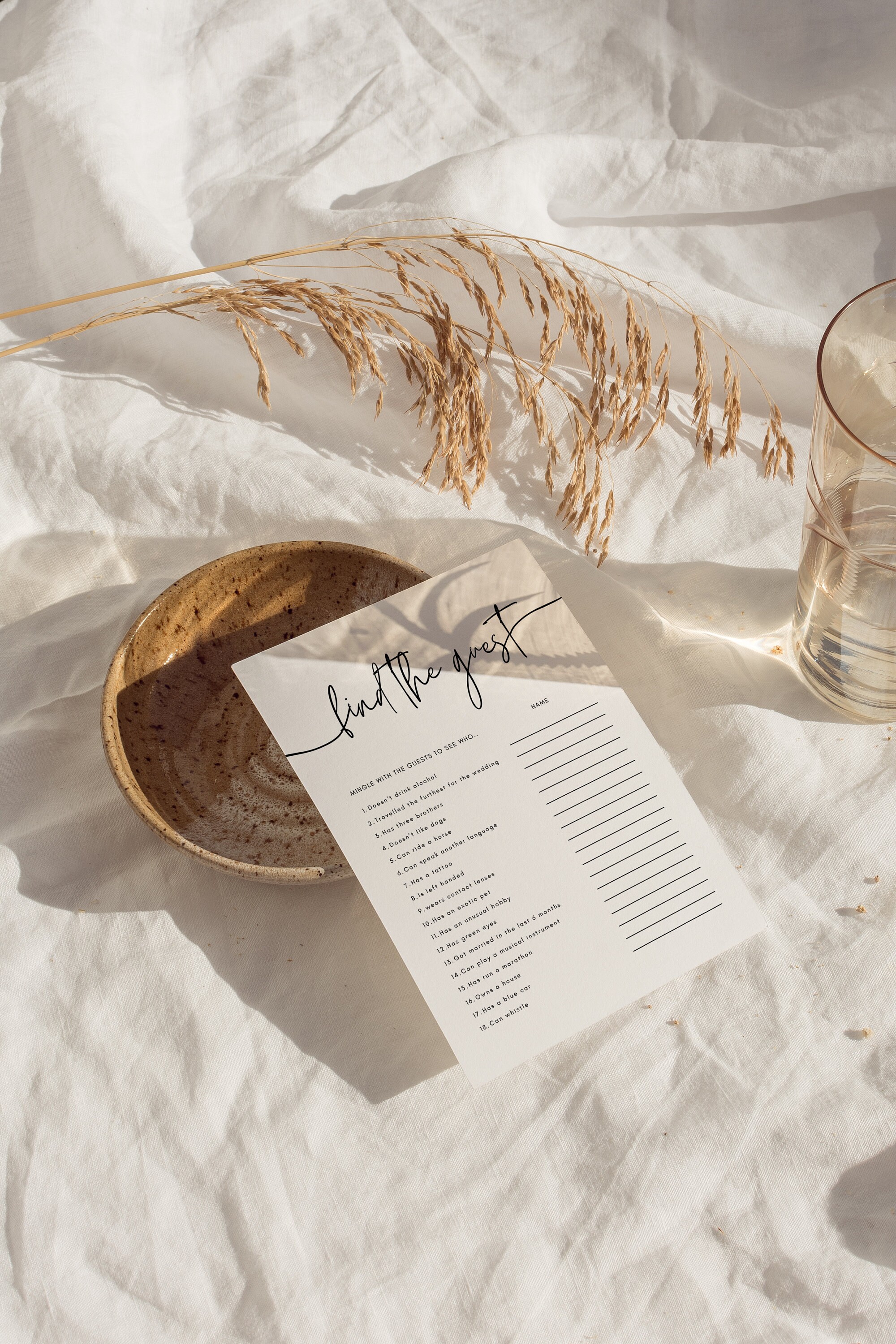 Find the Guest Bingo Baby Shower Game Wedding Find the Guest Wedding ...