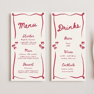 Drink Menu Whimsical Drink Menu Handwritten Bar Menu Wavy Scalloped ...