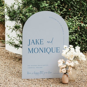 Powder Blue Welcome Sign Welcome Wedding Sign Template Dusty Blue Light ...
