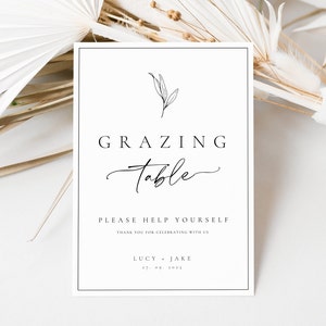 Minimalist Grazing Table Sign Template Wedding Grazing Table Sign ...