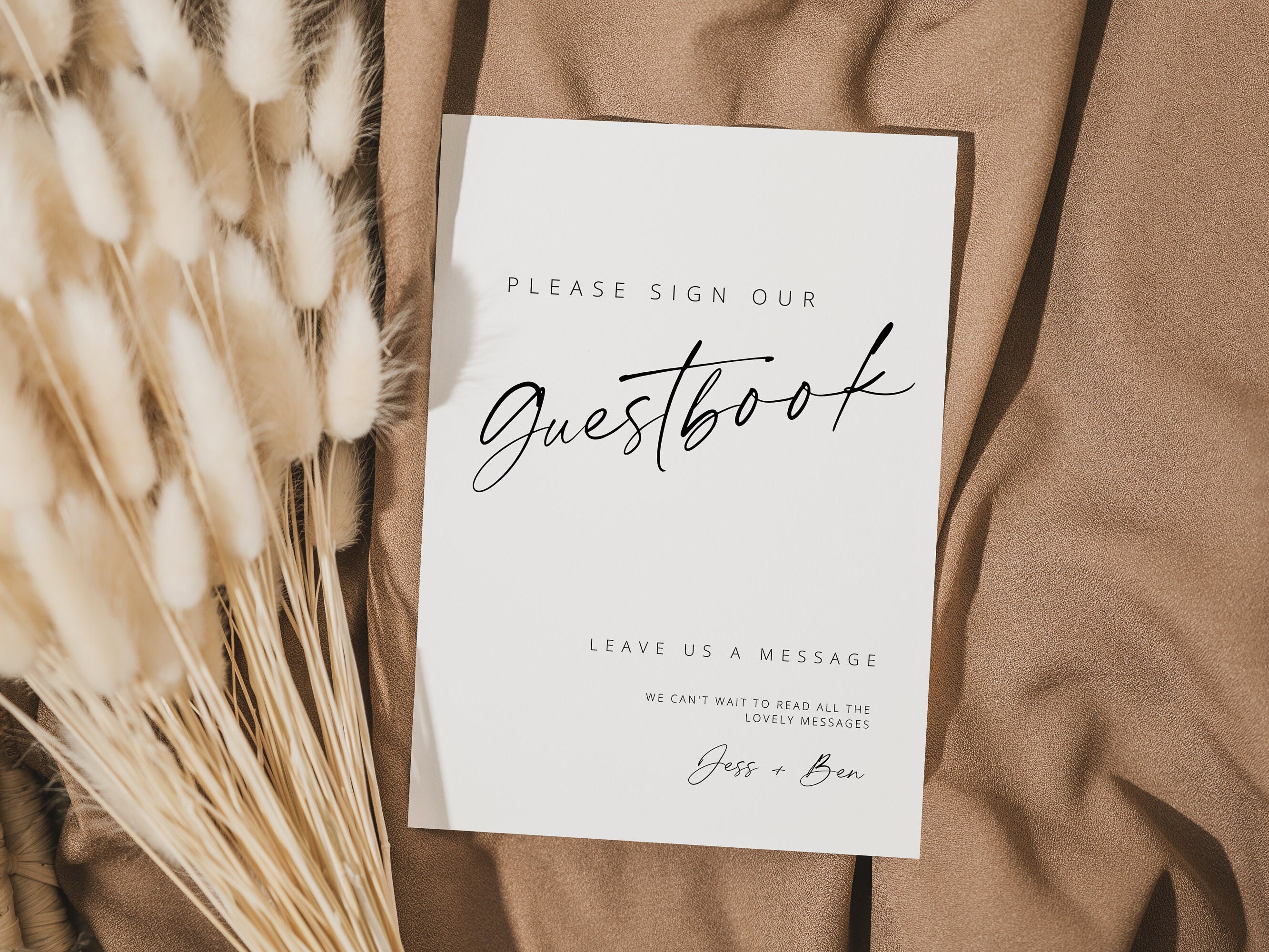 Sign Our Guest Book Sign 5x7 Wedding Guest Book Sign Template Modern ...