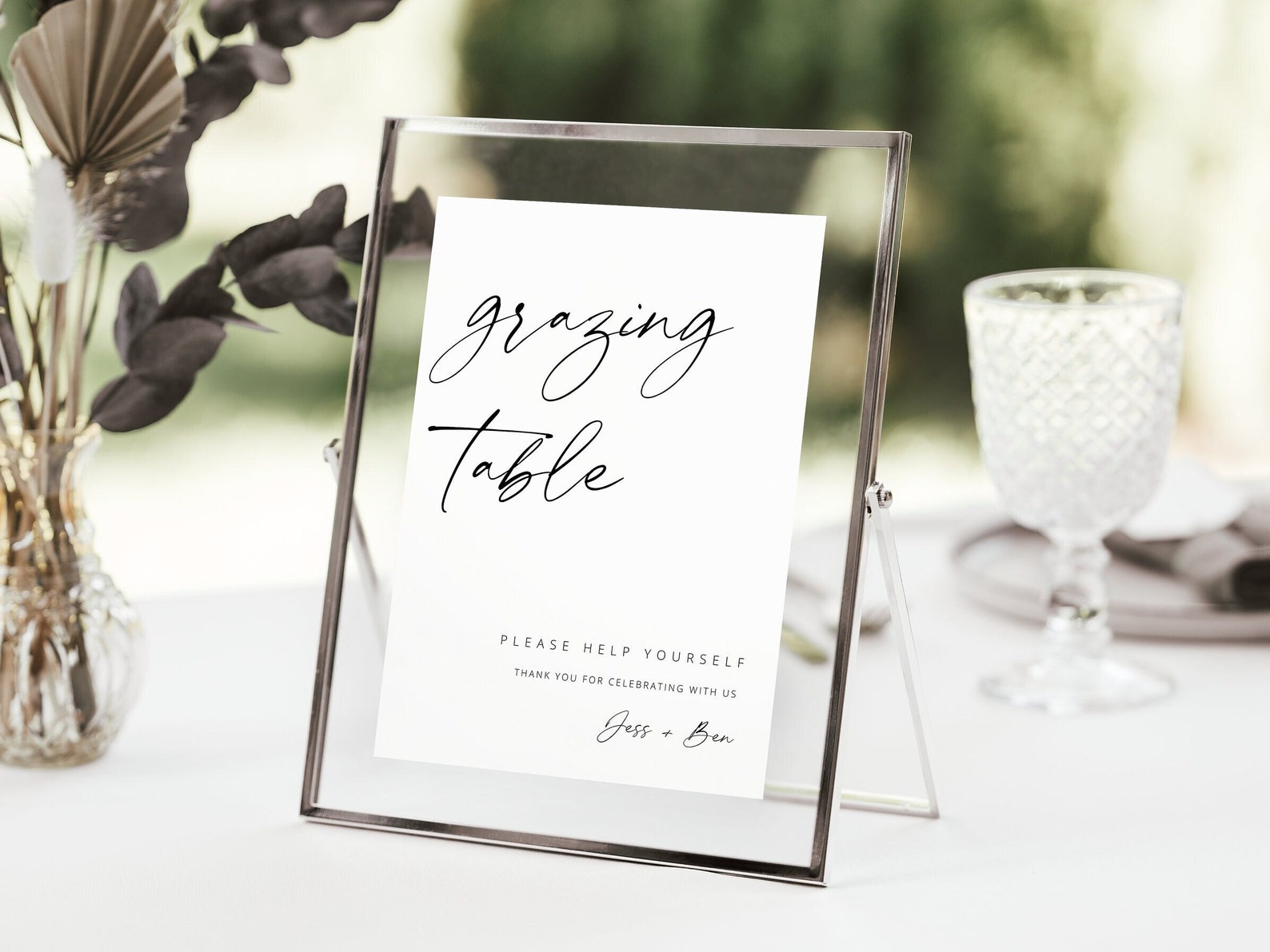 Wedding Grazing Table Sign Modern Reception Buffet Station Printable ...
