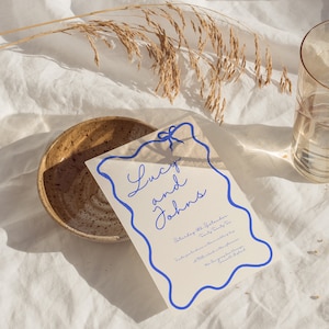 Wavy Wedding Invitation Template Whimsical Hand Drawn Invite Wavy ...