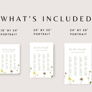 Wildflower Seating Chart Wedding Sign Wild Flower Table Plan Wedding ...