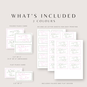 Curvy Place Cards Printable Wiggly Wedding Name Cards Wavy Name Place ...