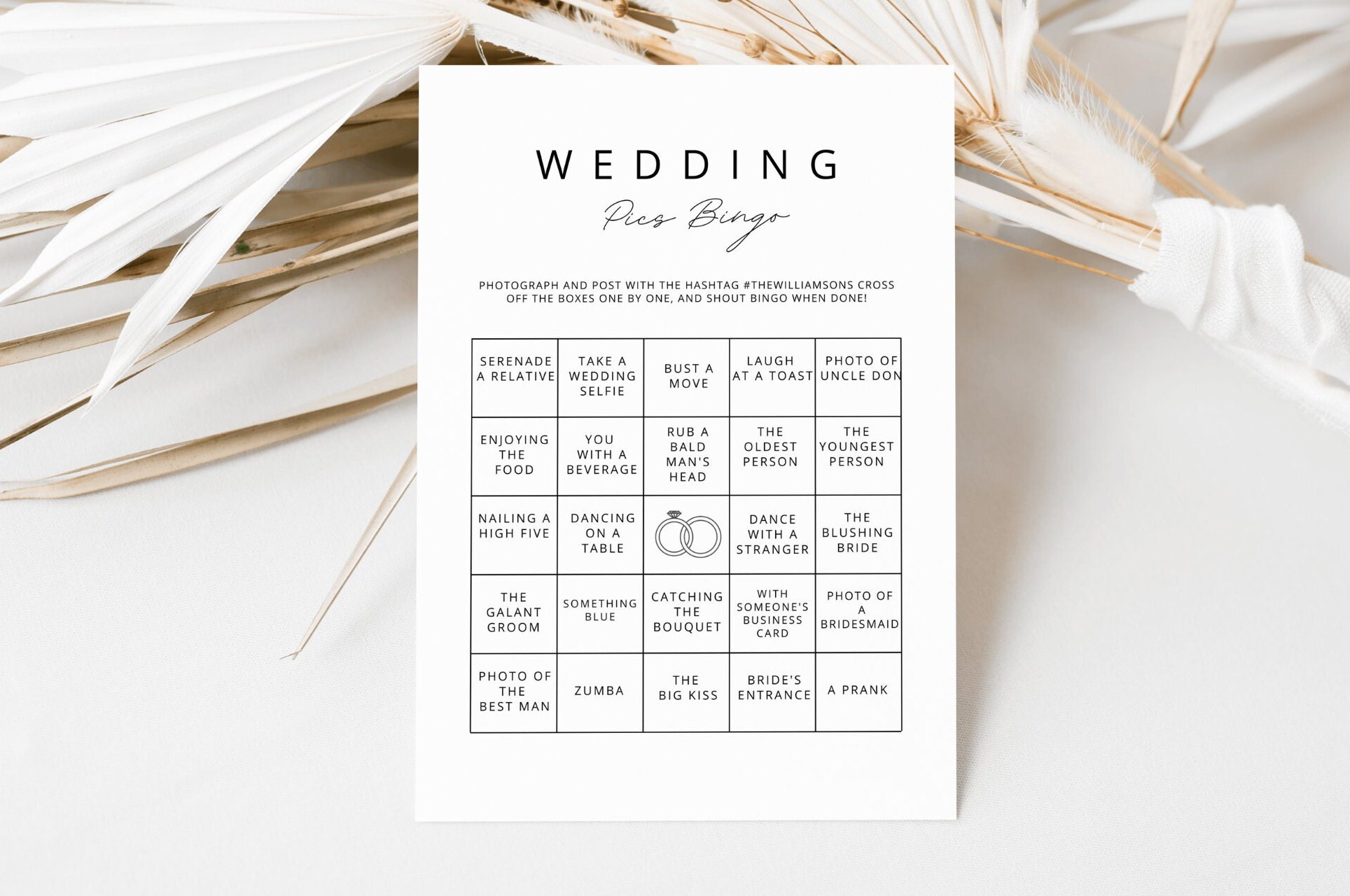 Wedding Games for Reception Wedding Pics Bingo Wedding Reception Game ...