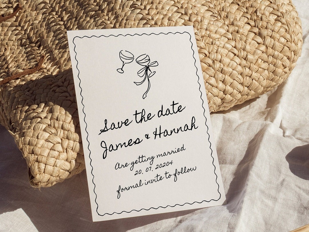 Save the Date Template Hand Drawn Scribble Illustrated Save Our Date ...