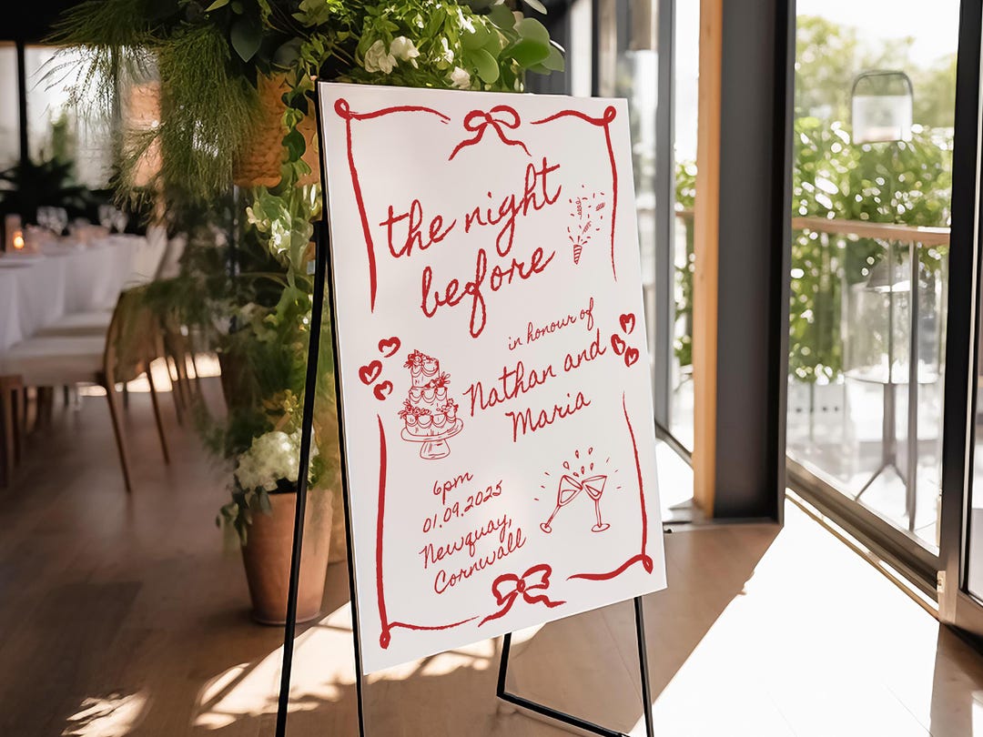 Rehearsal Dinner Welcome Sign Hand Drawn Pre-wedding Poster Italian ...