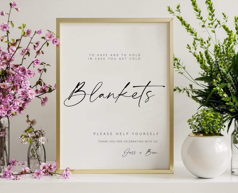 Wedding Blanket Sign Template Blanket Sign for Wedding Modern - Etsy