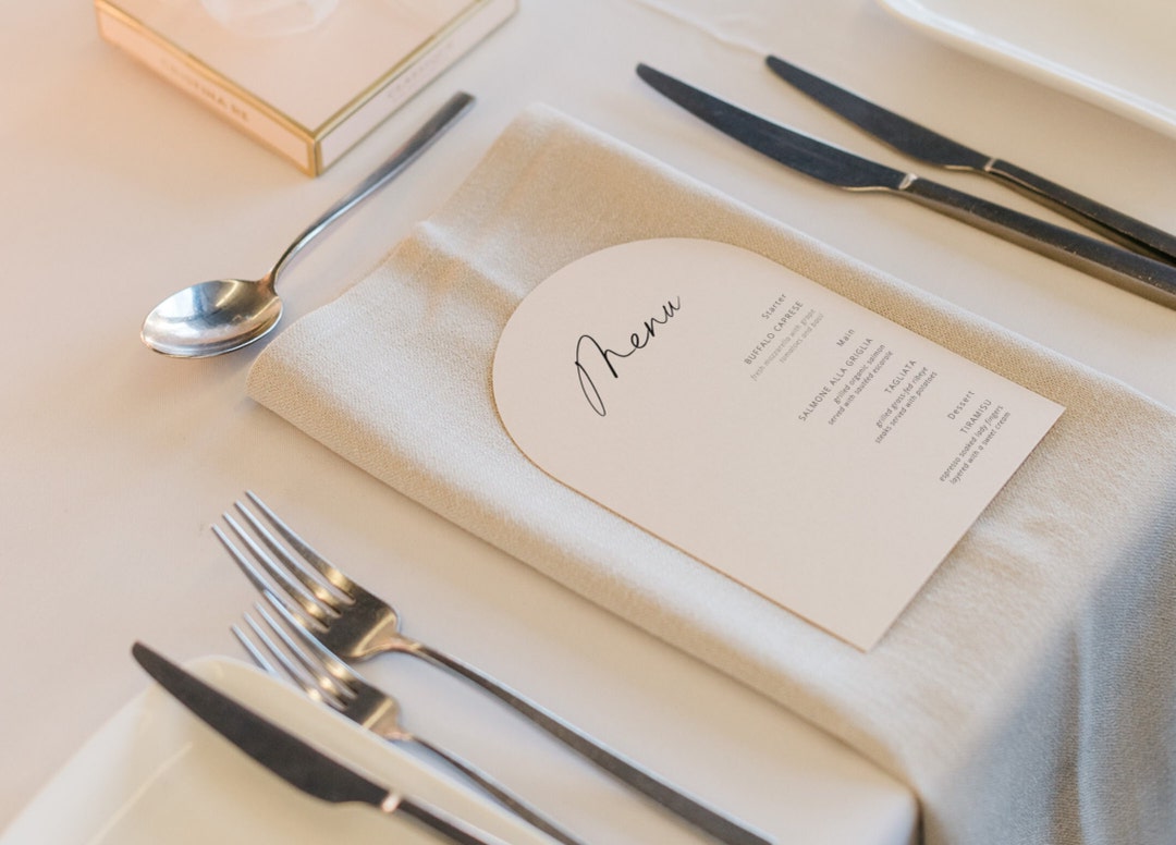 Arched Menu Cards Wedding Arched Menu Template Food Menu Table Signage ...