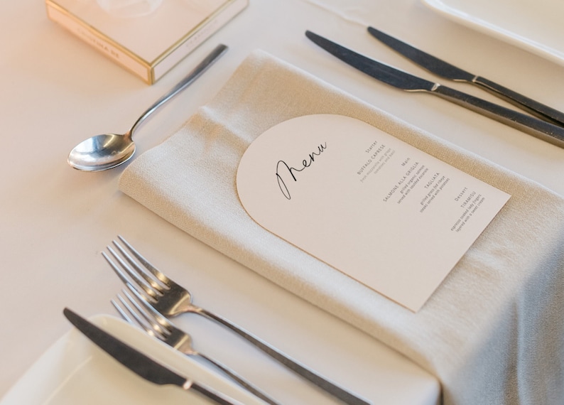 Arched Menu Cards Wedding Arched Menu Template Food Menu Table - Etsy UK