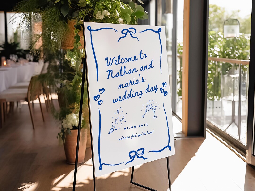 Hand Drawn Welcome to Our Wedding Sign Hand Drawn Welcome Sign ...