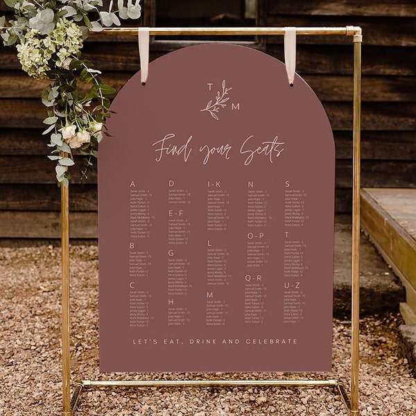 Arch Seating Chart Template - Etsy