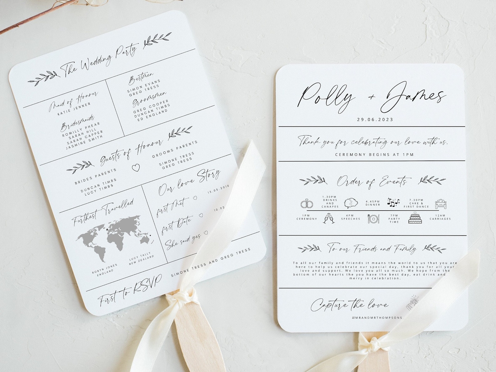 Infographic Wedding Fan Program Template Wedding Program Fan - Etsy