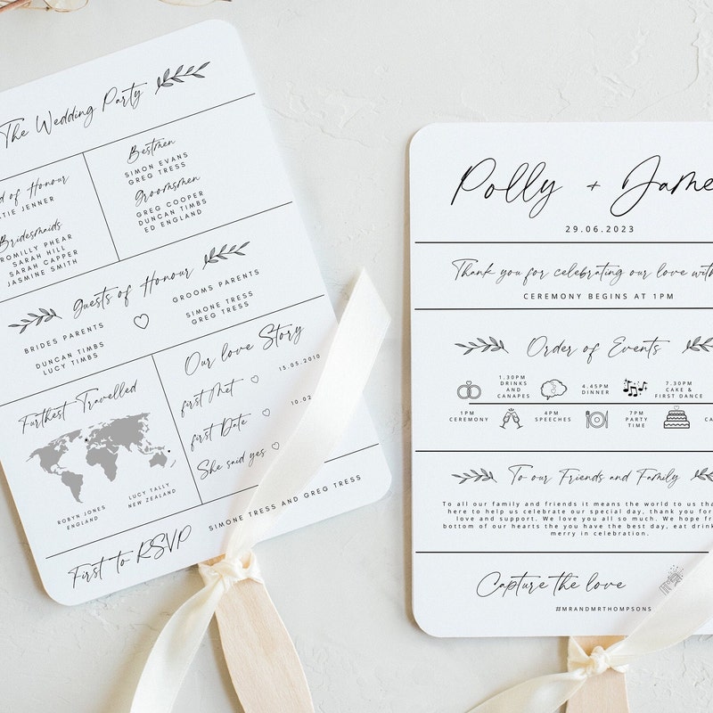 Wedding Program Fans - Etsy