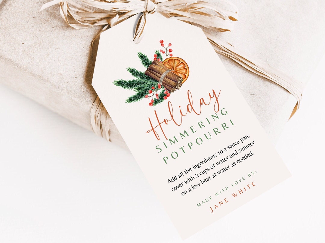 Christmas Simmer Pot Printable Holiday Simmering Stovetop Potpourri Tag ...