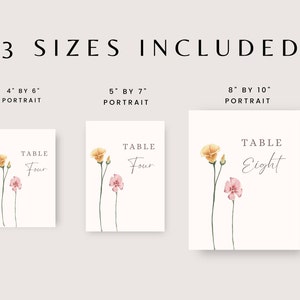 Wildflower Wedding Table Numbers With Wildflower Table Number Card ...