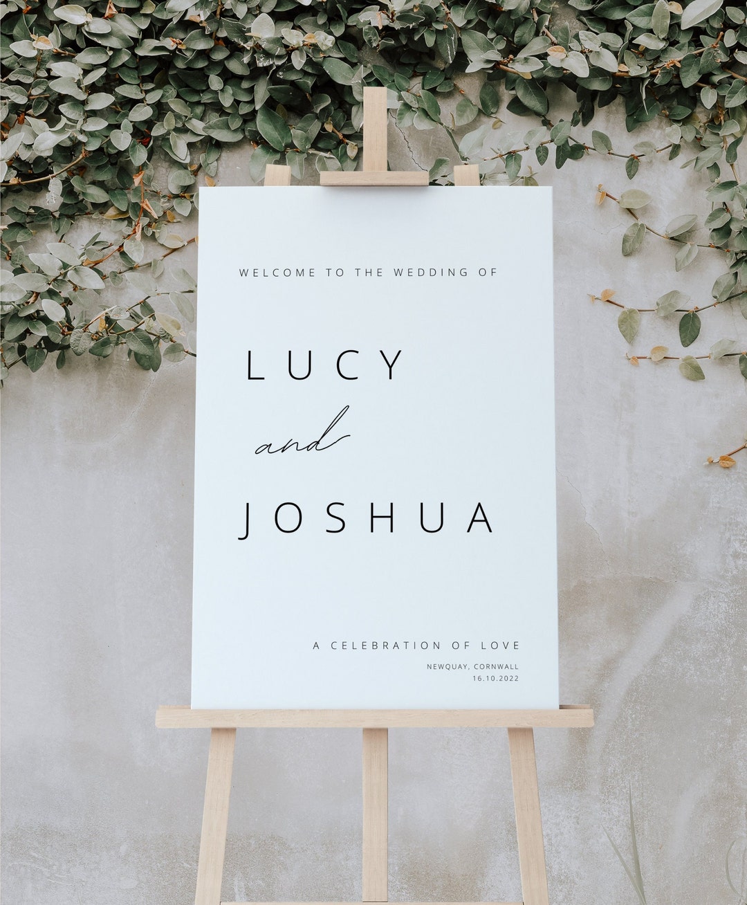 Large Wedding Welcome Sign Template Canva Welcome Sign Classic ...