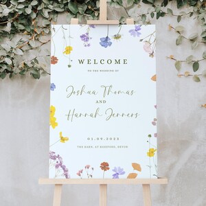 Wedding Welcome Sign Canva Template Floral Welcome to Our Wedding Sign ...