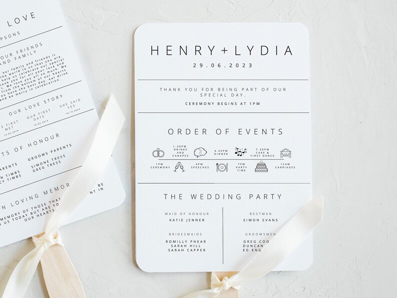 Infographic Wedding Program Template Non Traditional Wedding Program ...