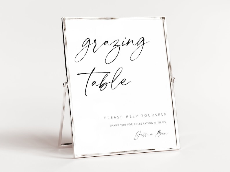 Wedding Grazing Table Sign Wedding Grazing Station Sign Modern - Etsy