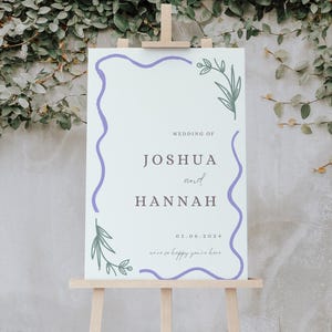 Welcome Sign for Wedding Wavy Edge Welcome Sign Wavy Wedding Welcome ...