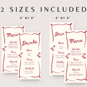 Menu Card Template Hand Drawn Dinner Party Menu Hand Drawn Italian Menu ...