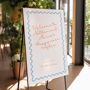 Wavy Wedding Welcome Sign Wavy Border Welcome Sign Wavy Welcome Wedding ...