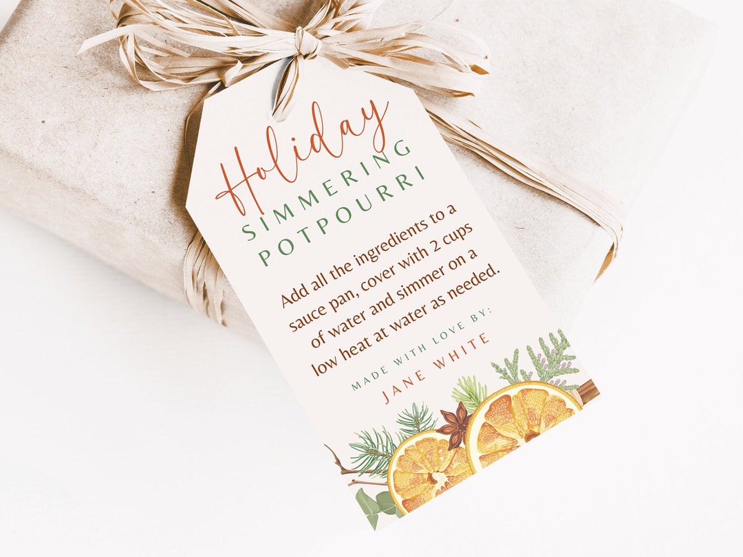 Christmas Holiday Stovetop Potpourri Gift Tags Christmas Simmer Pot ...