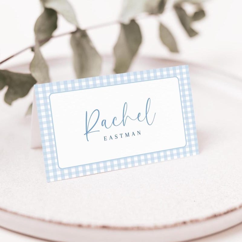 Light Blue Name Cards - Etsy
