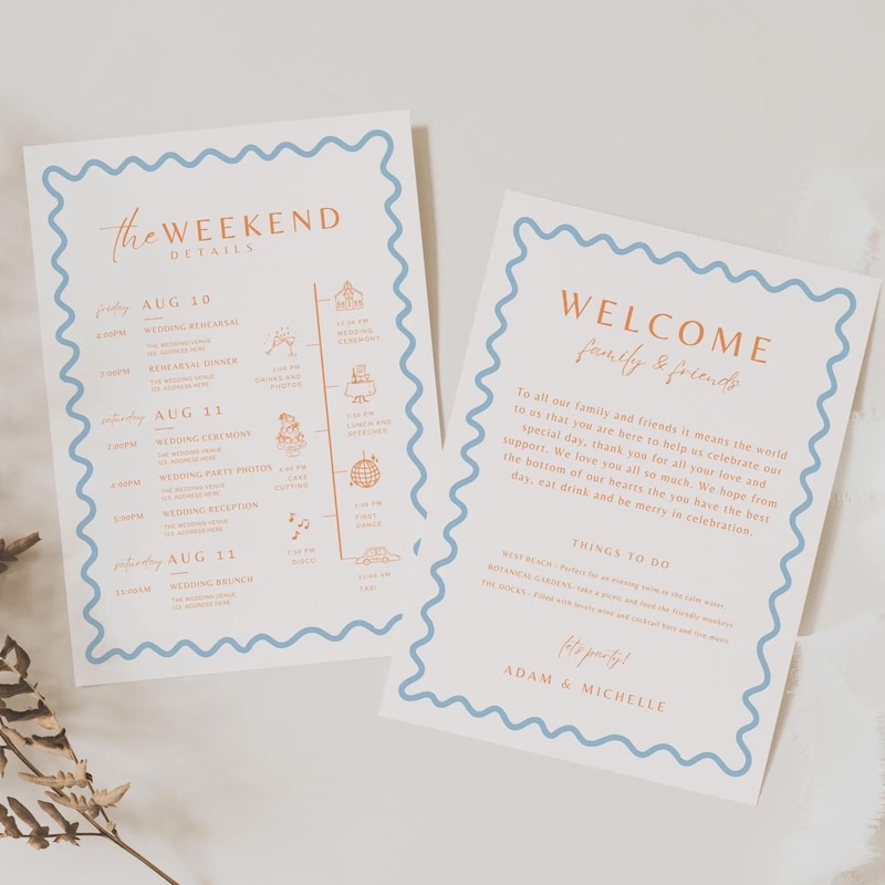 Wedding Welcome Kit Inserts - Etsy