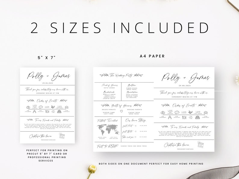 Infographic Wedding Program Fan Wedding Program Fan Template - Etsy UK