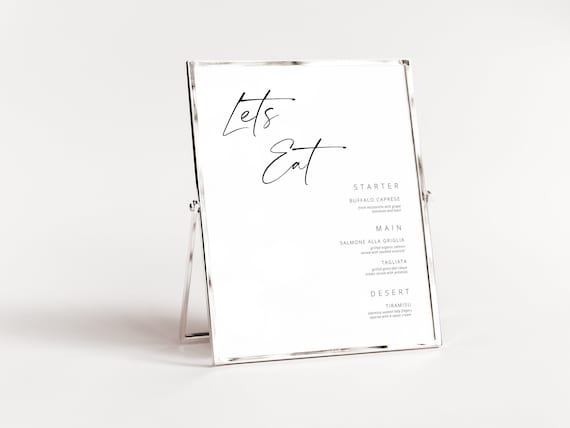 Letreros De Menú Para Bodas