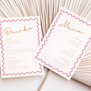 Wavy Frame Menu Hand Written Scribble Menu Wavy Menu and Place Card ...