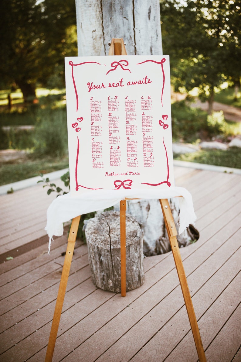 Handwritten Seating Chart Template, Whimsical Scribble Table Plan, Fun ...