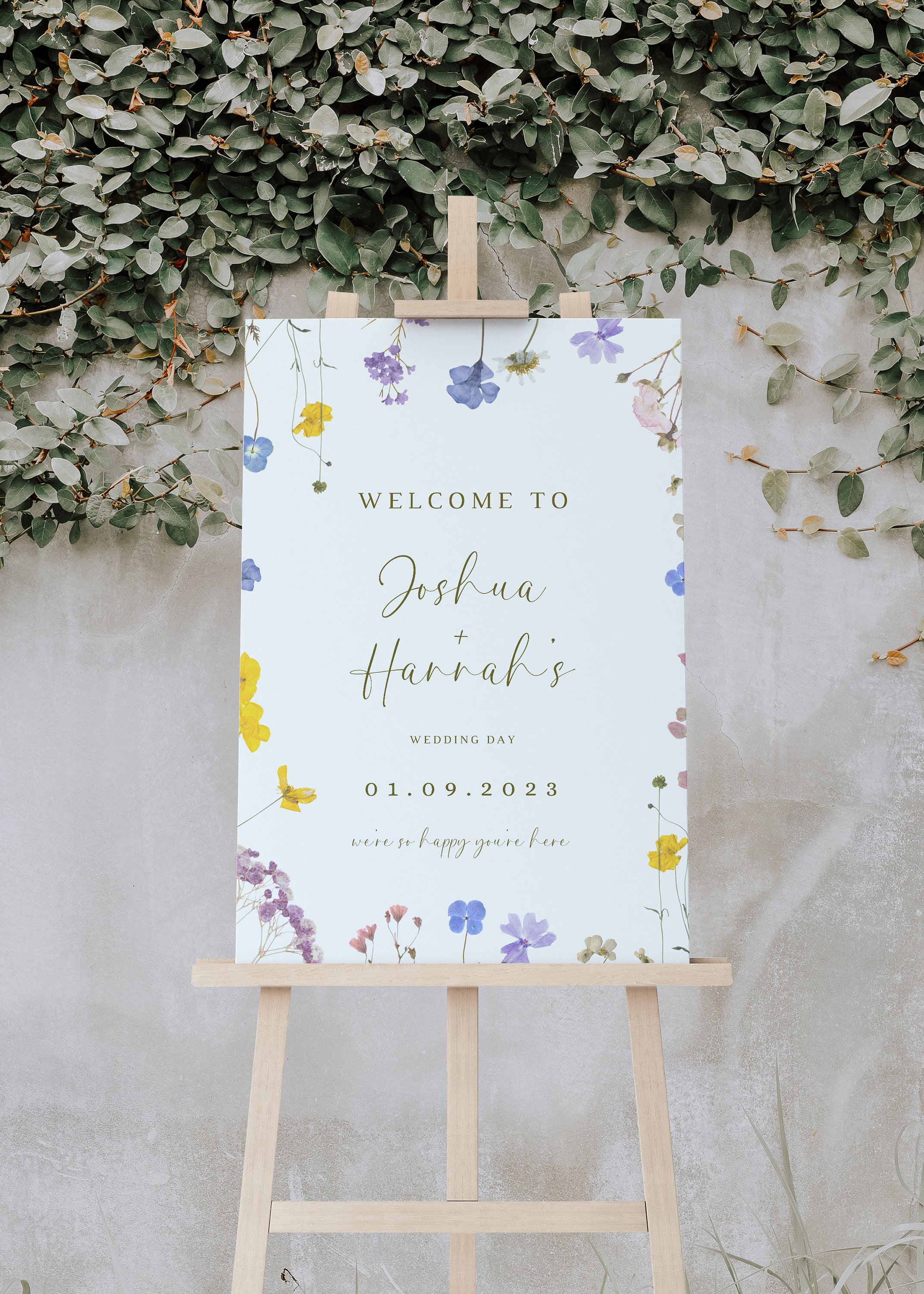 Wildflower Wedding Welcome Sign Template Spring Flower Welcome Sign ...