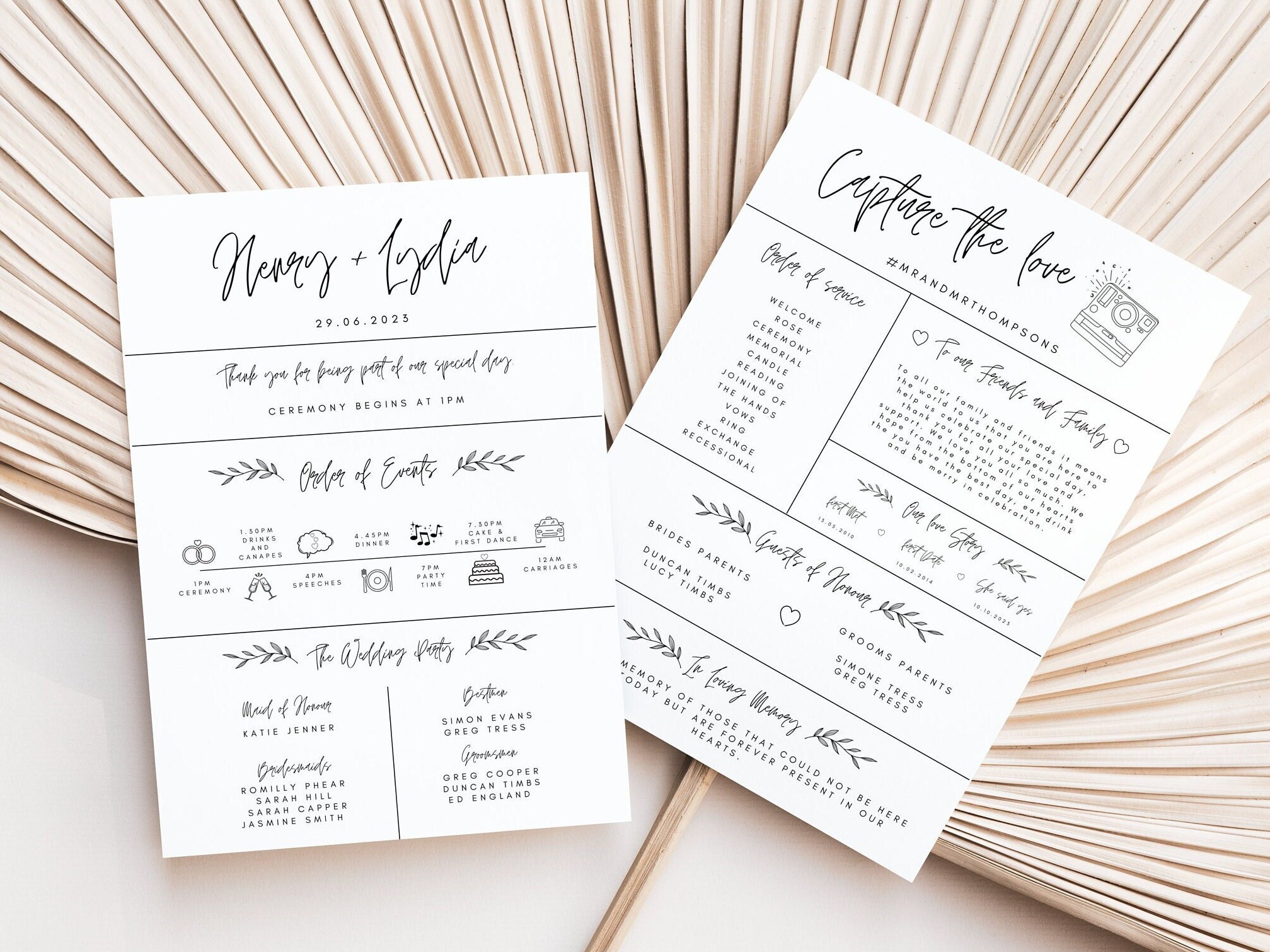 Infographic Wedding Program Template Wedding Program Wedding - Etsy