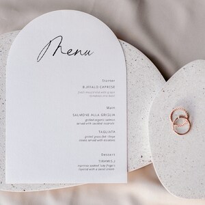 Arched Menu Cards Wedding Arched Menu Template Food Menu Table Signage Wedding Minimal Menu Card ...