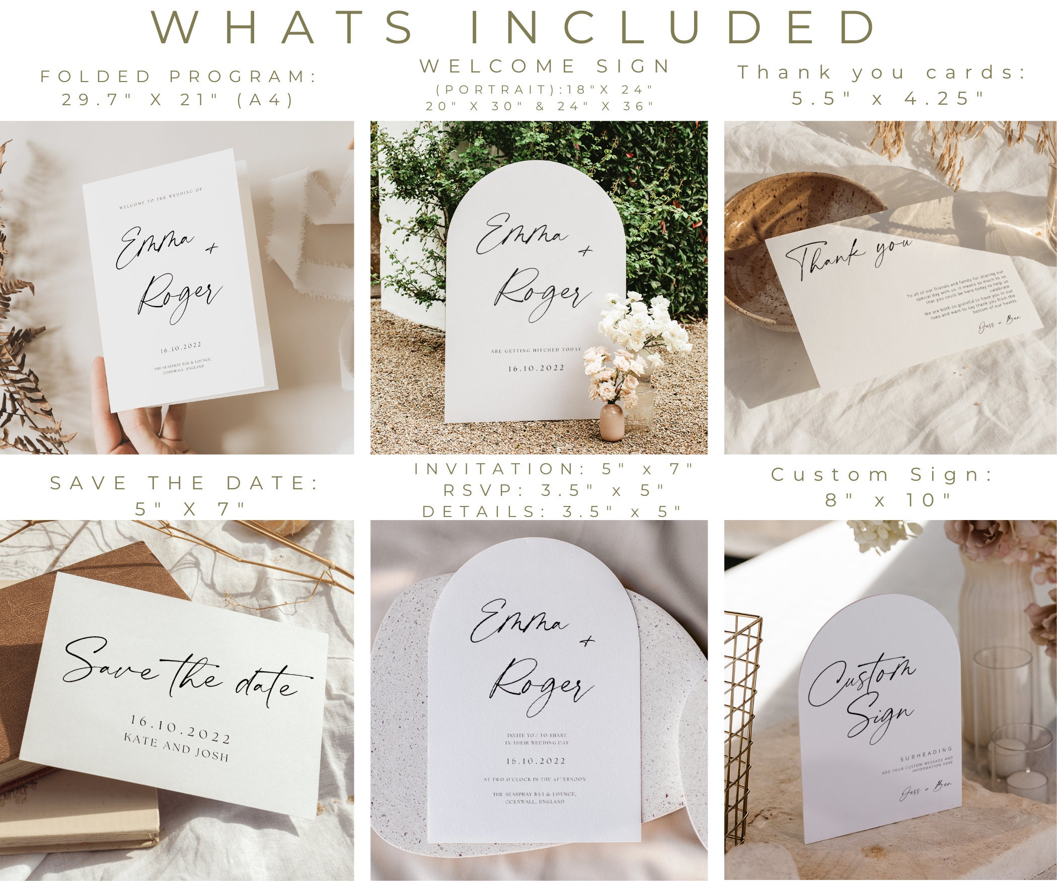 Arched Wedding Signage Bundle Wedding Reception Signs Bundle Modern ...