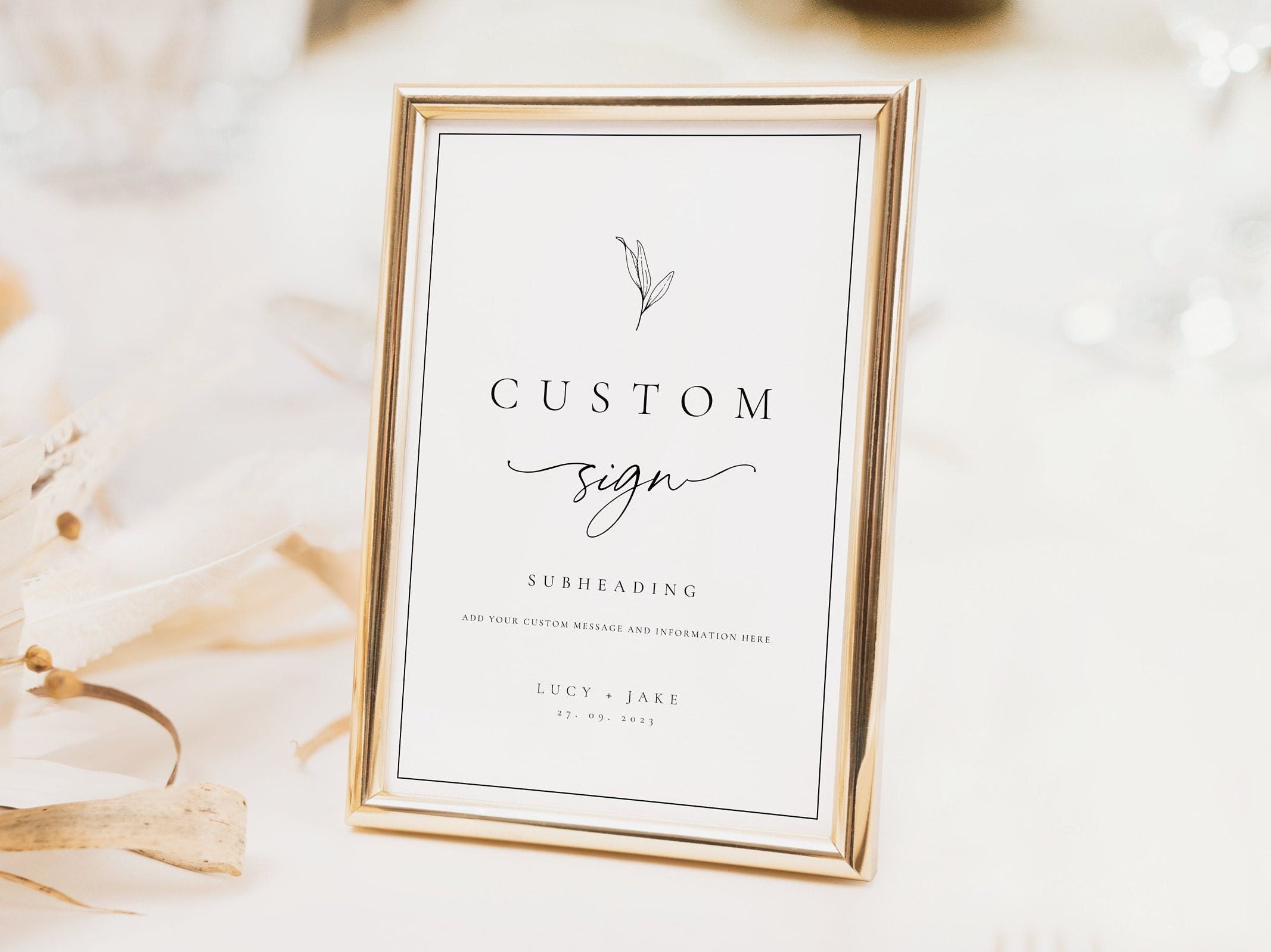 Custom Wedding Sign Template Customisable on the Day Reception ...