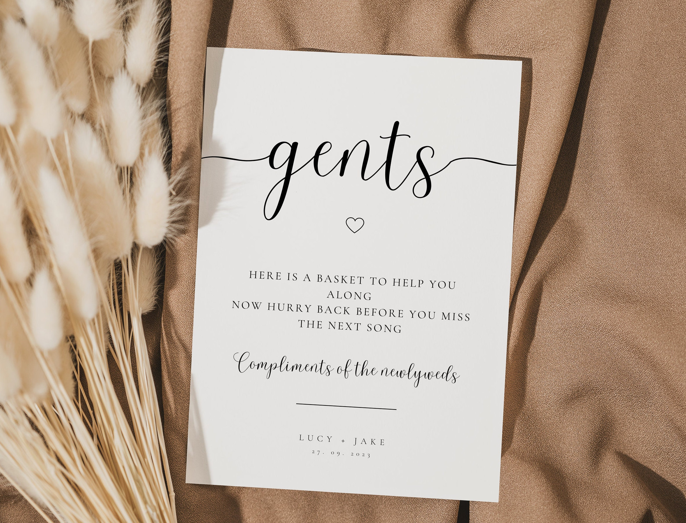 Wedding Bathroom Sign Template Wedding Ladies and Gents Bathroom Basket ...