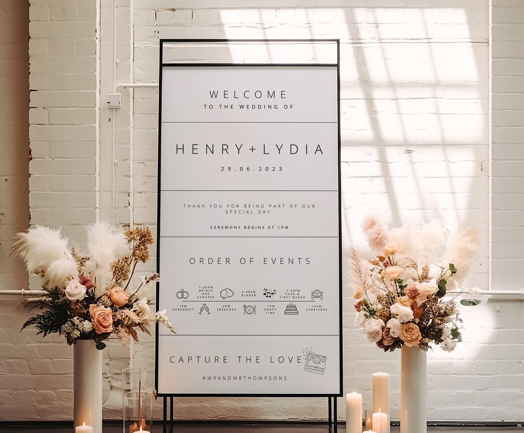 Infographic Wedding Sign Template Non Traditional Wedding Welcome Sign ...