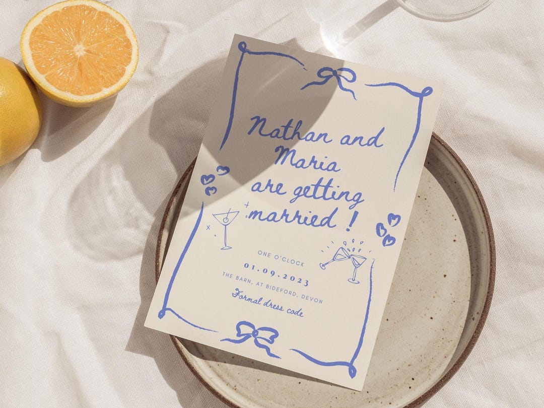 Handwritten Wedding Invitation Set: Funky Scribble Design (canva ...