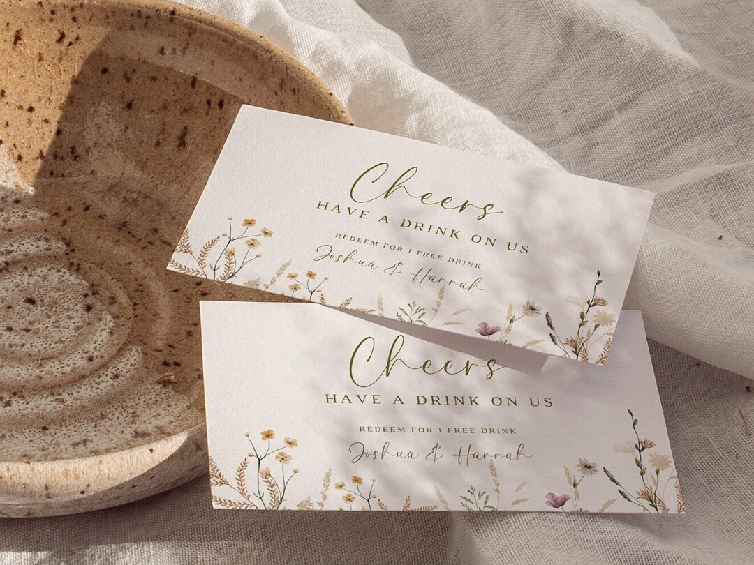 Wedding Drink Tickets Template Drinks Tickets for Wedding Free Drink ...