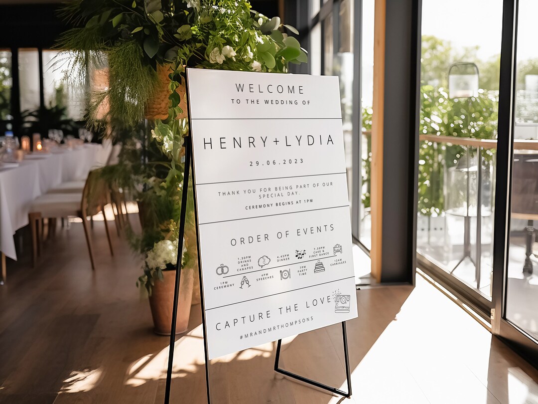 Infographic Wedding Sign Template Non Traditional Wedding Welcome Sign ...