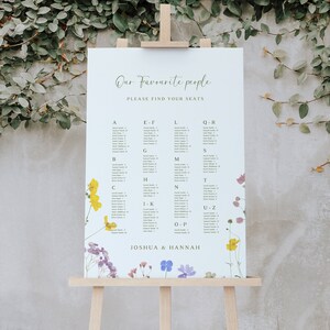 Wedding Seating Chart Template Wildflower Seating Chart Template ...