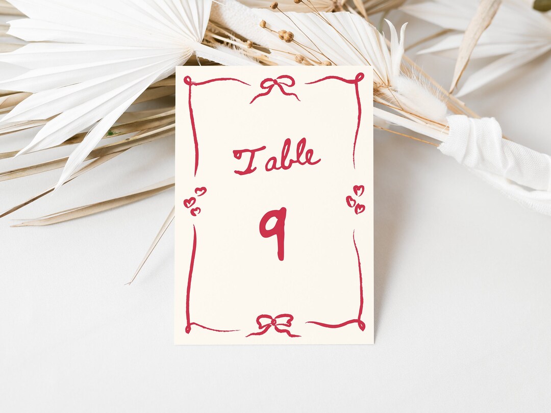 Hand Drawn Table Numbers Wedding Template Whimsical Table Numbers ...