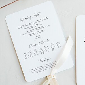 Elegant Wedding Program Fan Template Modern Calligraphy Program Wedding ...