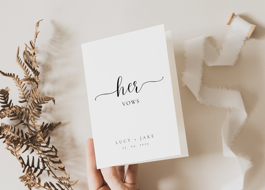 Printable Wedding Vow Book Template Modern Wedding Keepsake Editable ...
